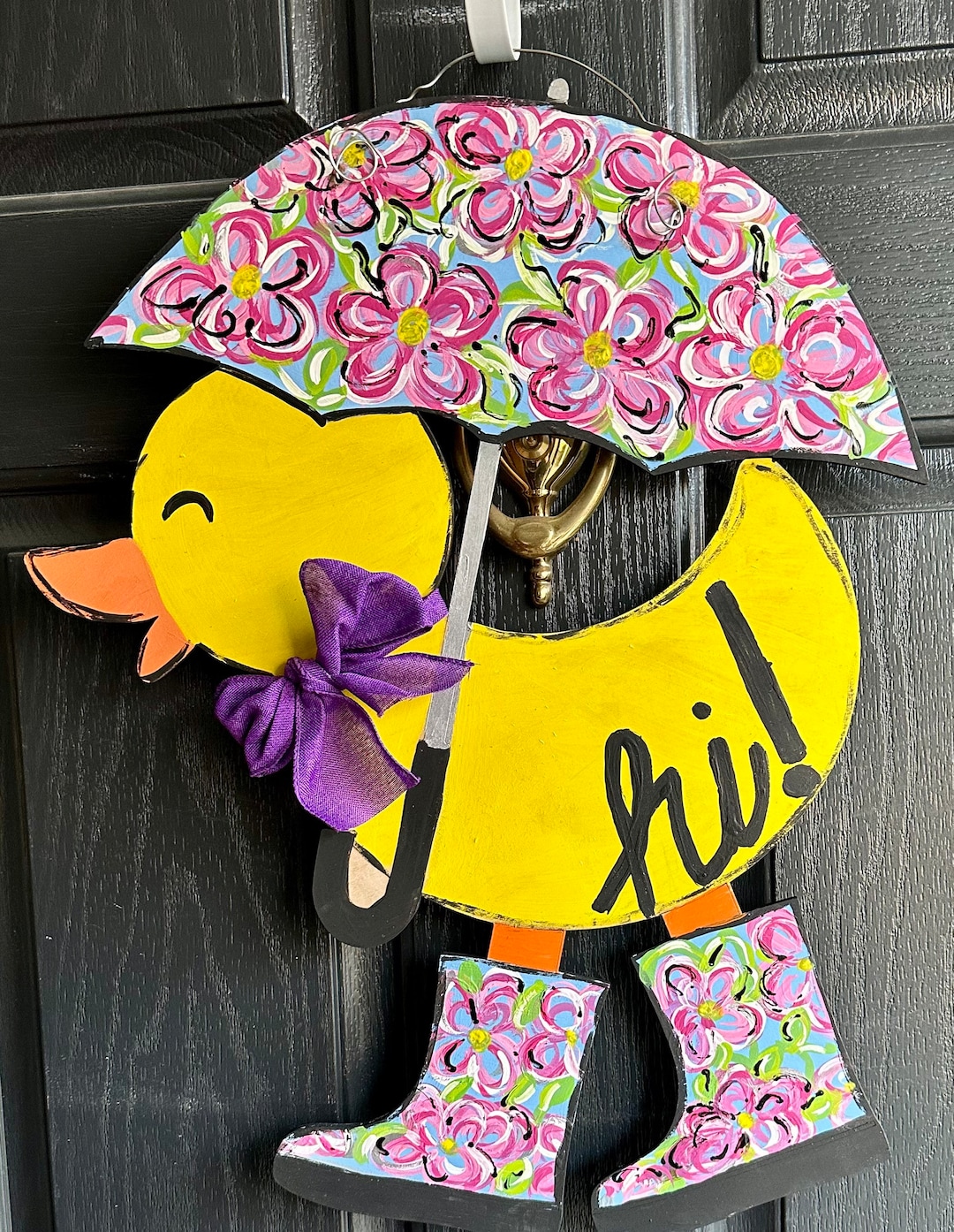 Duck Door Hanger, Spring Door Hanger, Umbrella Door Hanger, Flower Door ...