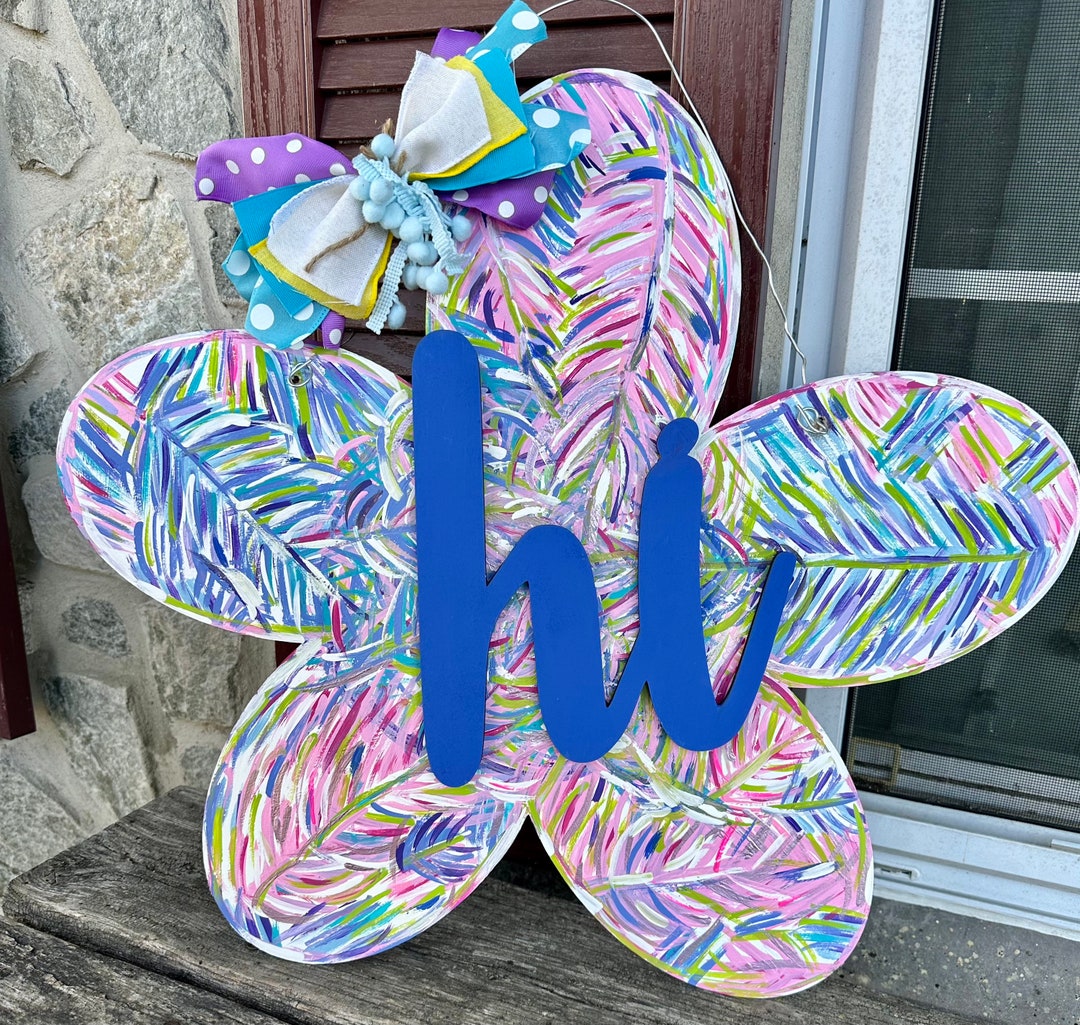 Flower Door Hanger, Lilly Door Hanger, Spring Door Hanger, Summer Door ...