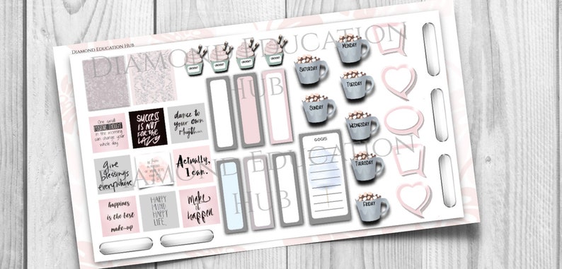 Hot Chocolate and Cakes Inspired Printable Stickers for - Etsy UK