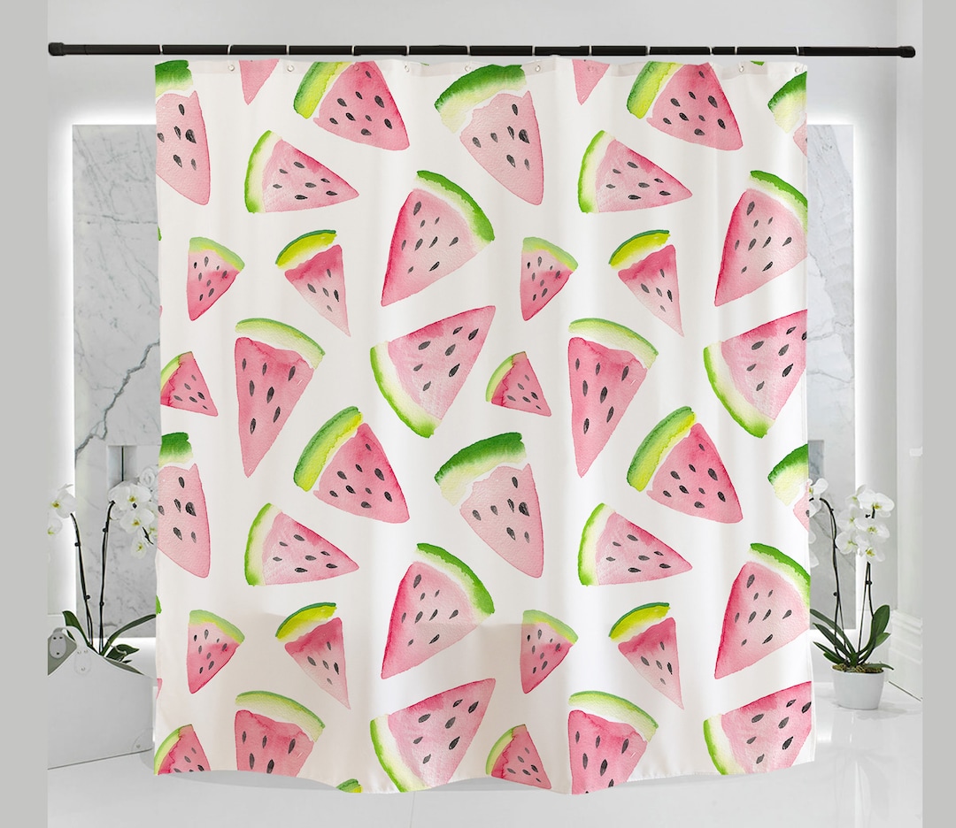 Watermelon Slices Shower Curtain, Waterproof Washable 180*180cm With ...