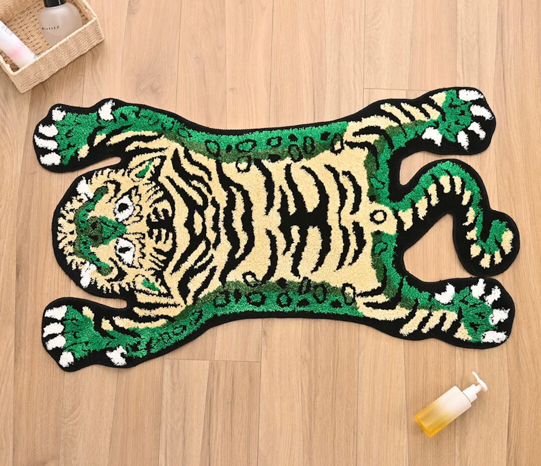 Handmade Ultra Soft Traditional Tibetan Vibrant Tiger Area Rug 60x100cm ...