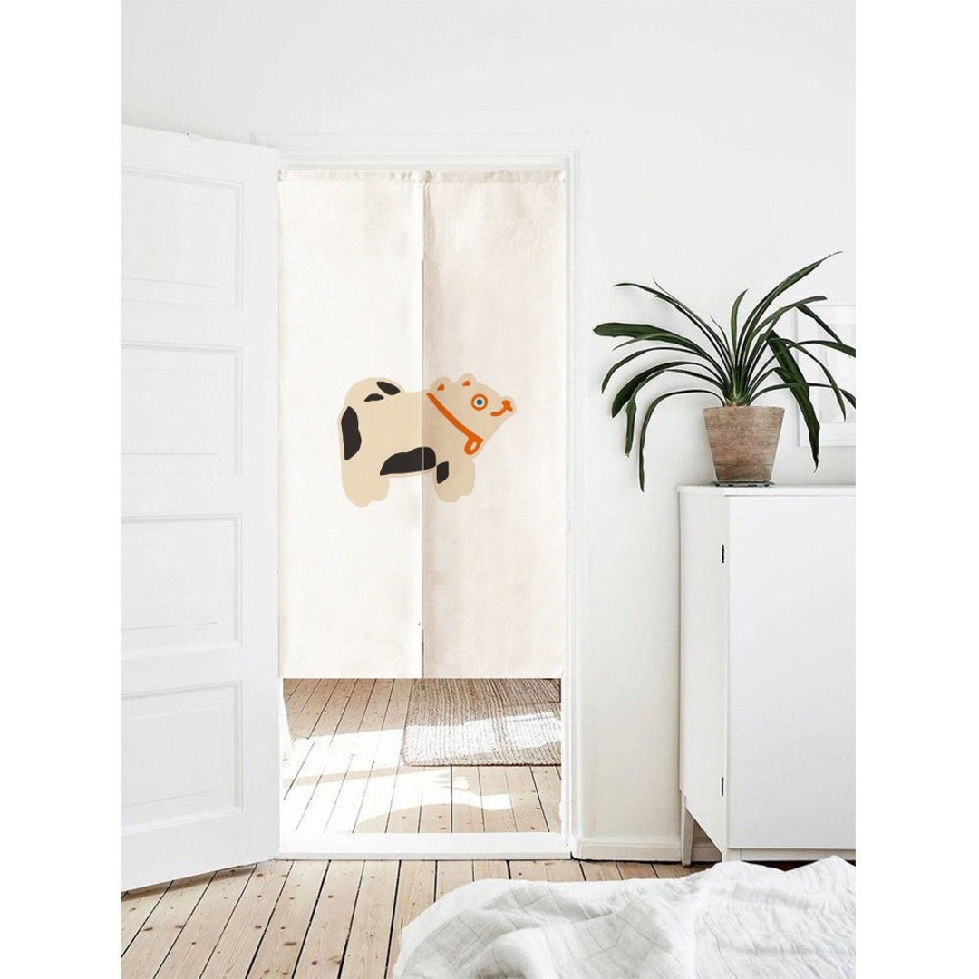 Aesthetic Hand Draw Cute Cartoon Art Print Doorway Curtain Noren ...