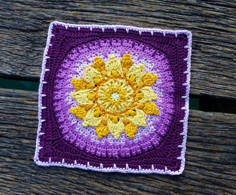 Summer Sunrise Square CROCHET PATTERN - Etsy