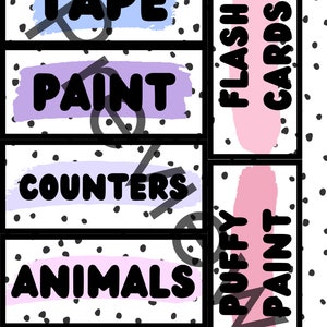 Dotty Pastel Classroom Labels Digital Download - Etsy