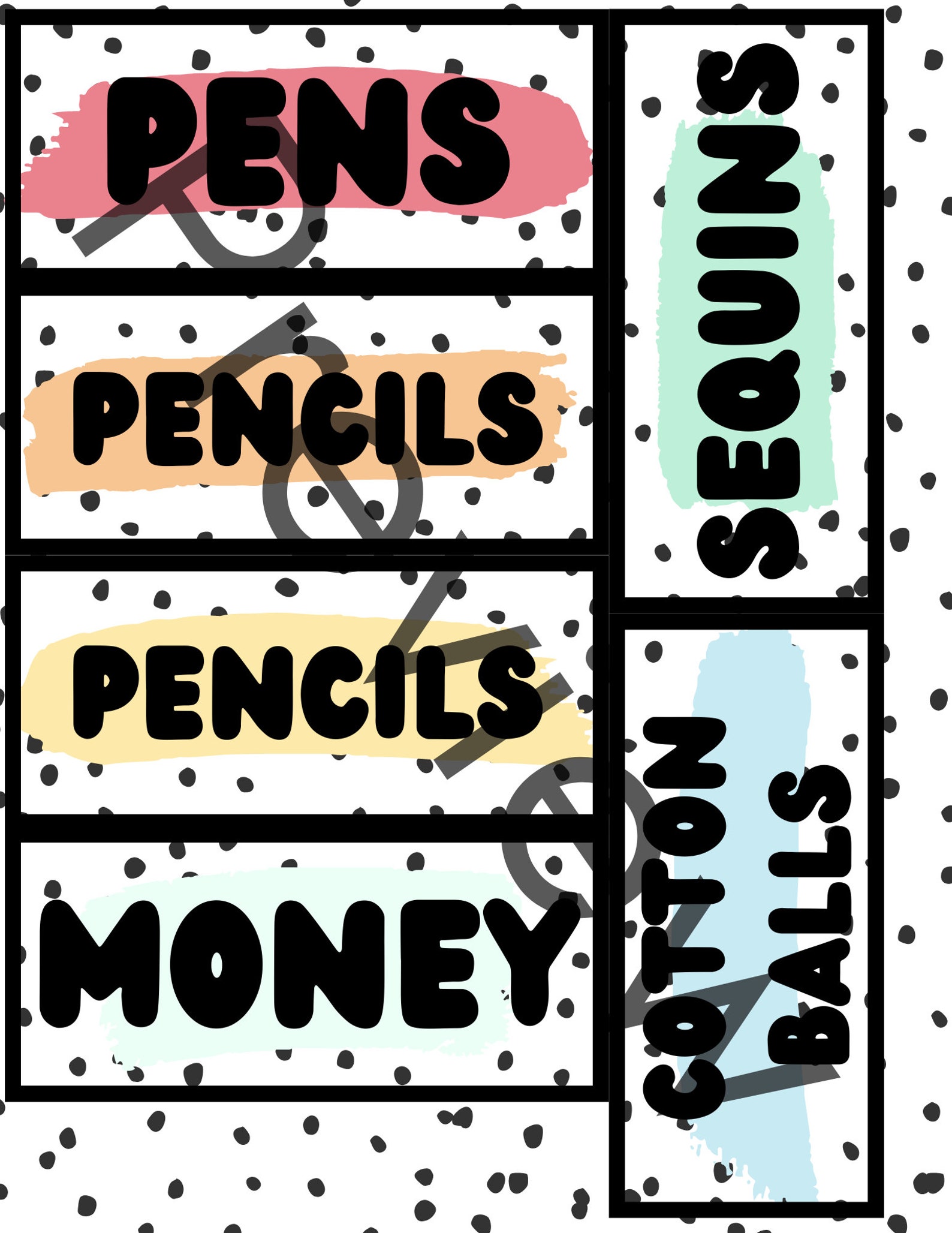 Dotty Pastel Classroom Labels Digital Download - Etsy