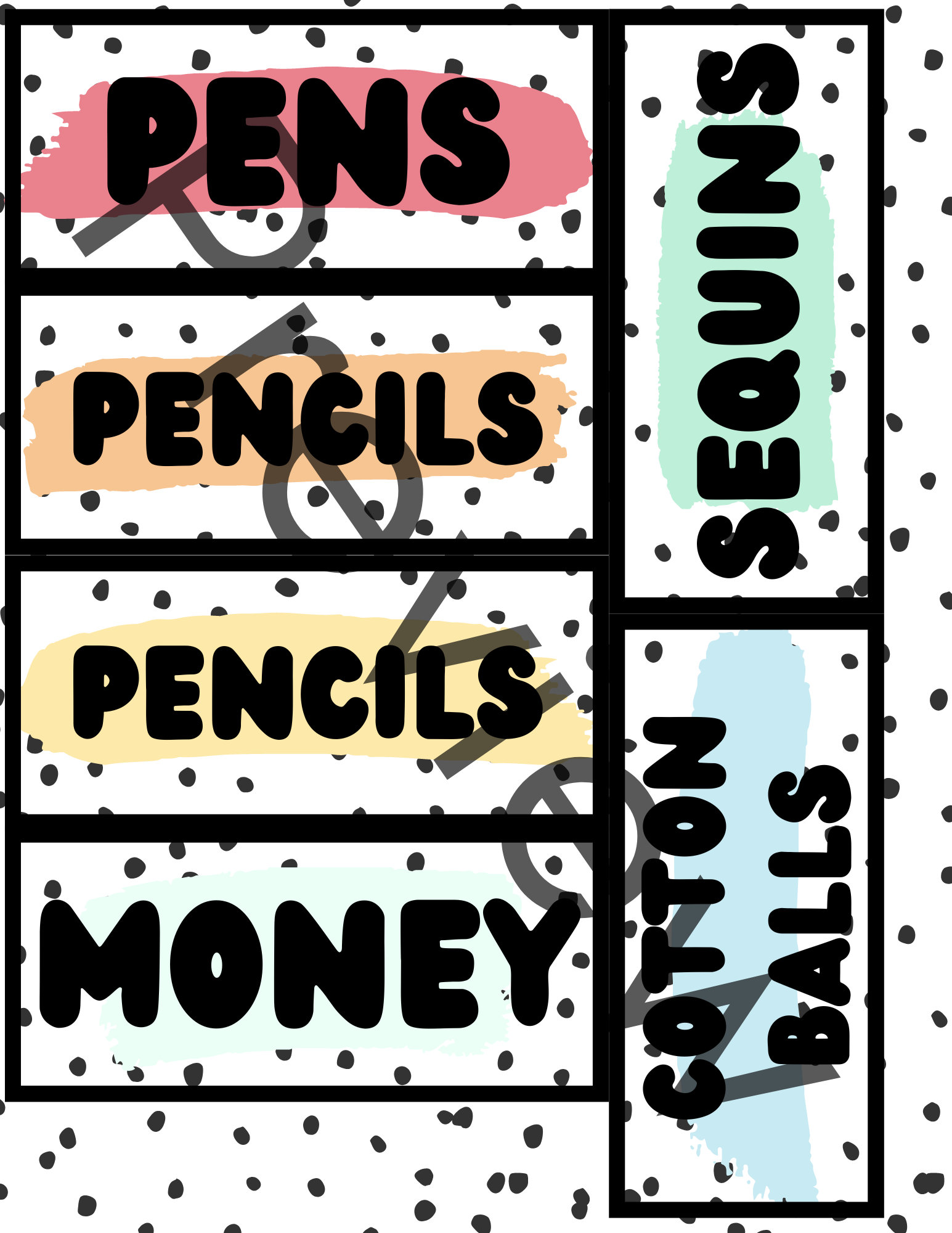 Dotty Pastel Classroom Labels Digital Download - Etsy