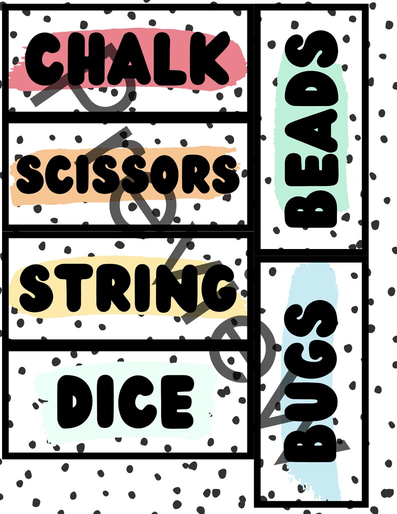 Dotty Pastel Classroom Labels Digital Download - Etsy