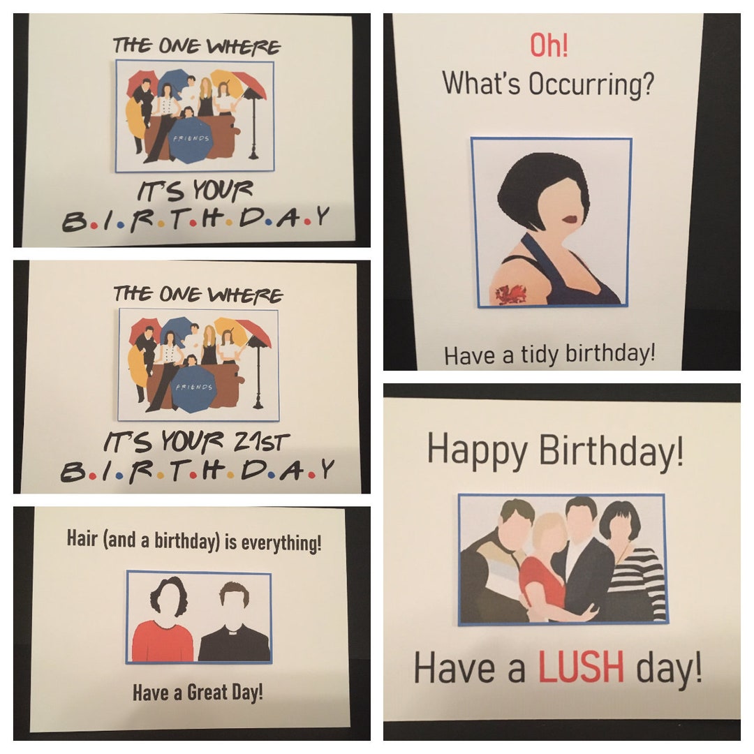 TV Inspired Birthday Cards - Etsy