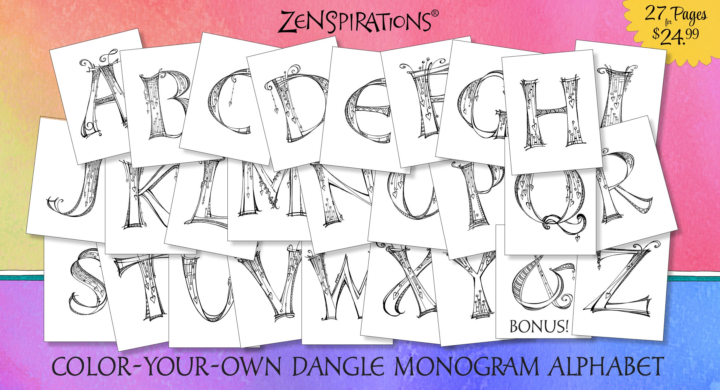 Zenspirations by Joanne Fink Full Alphabet With Ampersand Instant ...