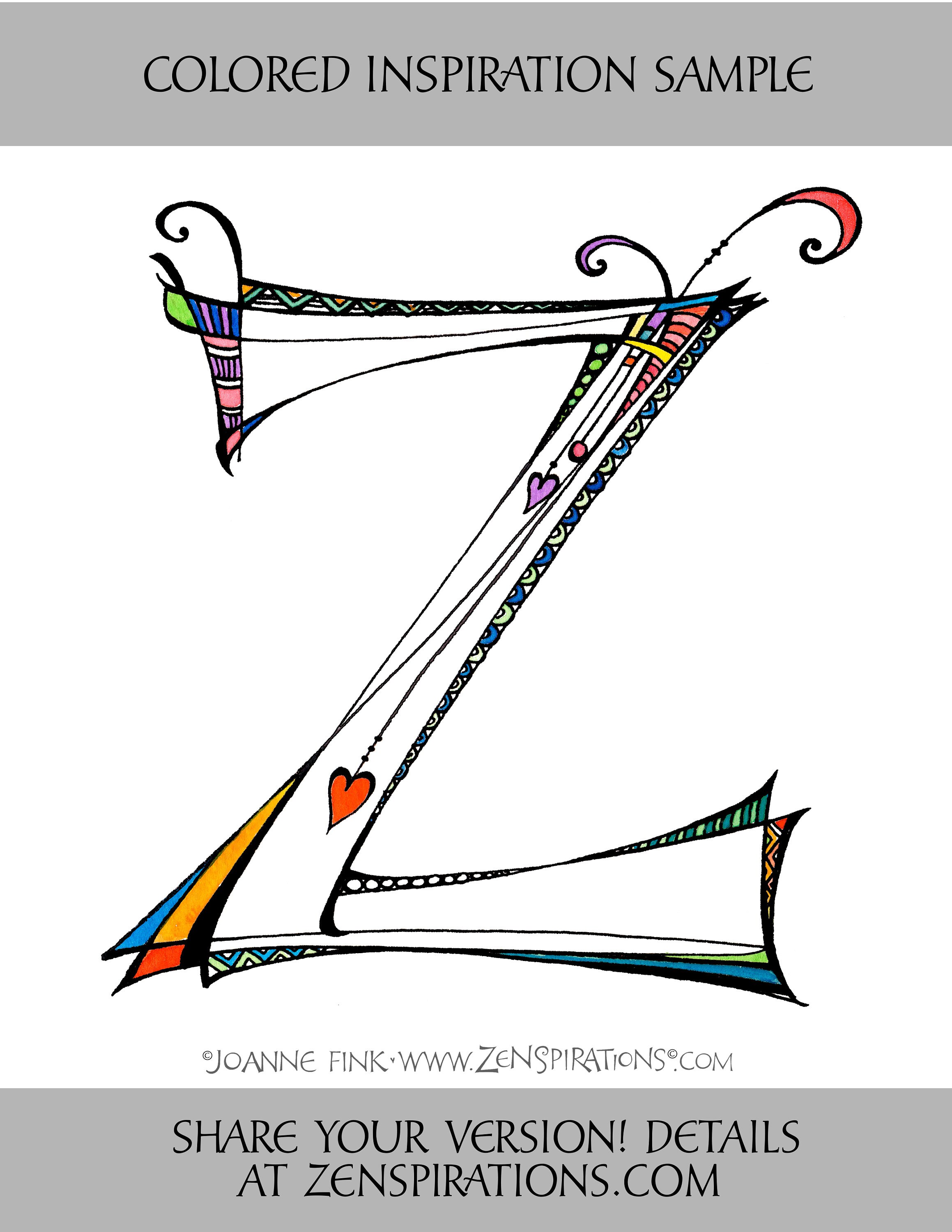 Zenspirations by Joanne Fink Letter Z Instant Digital Download - Etsy