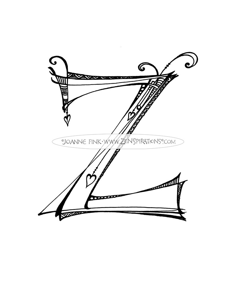 Zenspirations by Joanne Fink Letter Z Instant Digital Download - Etsy