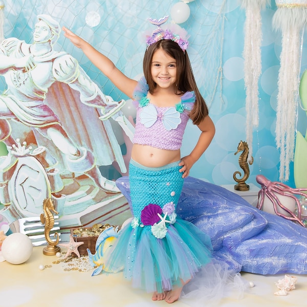 Ariel Mermaid Costume for Girls - Etsy