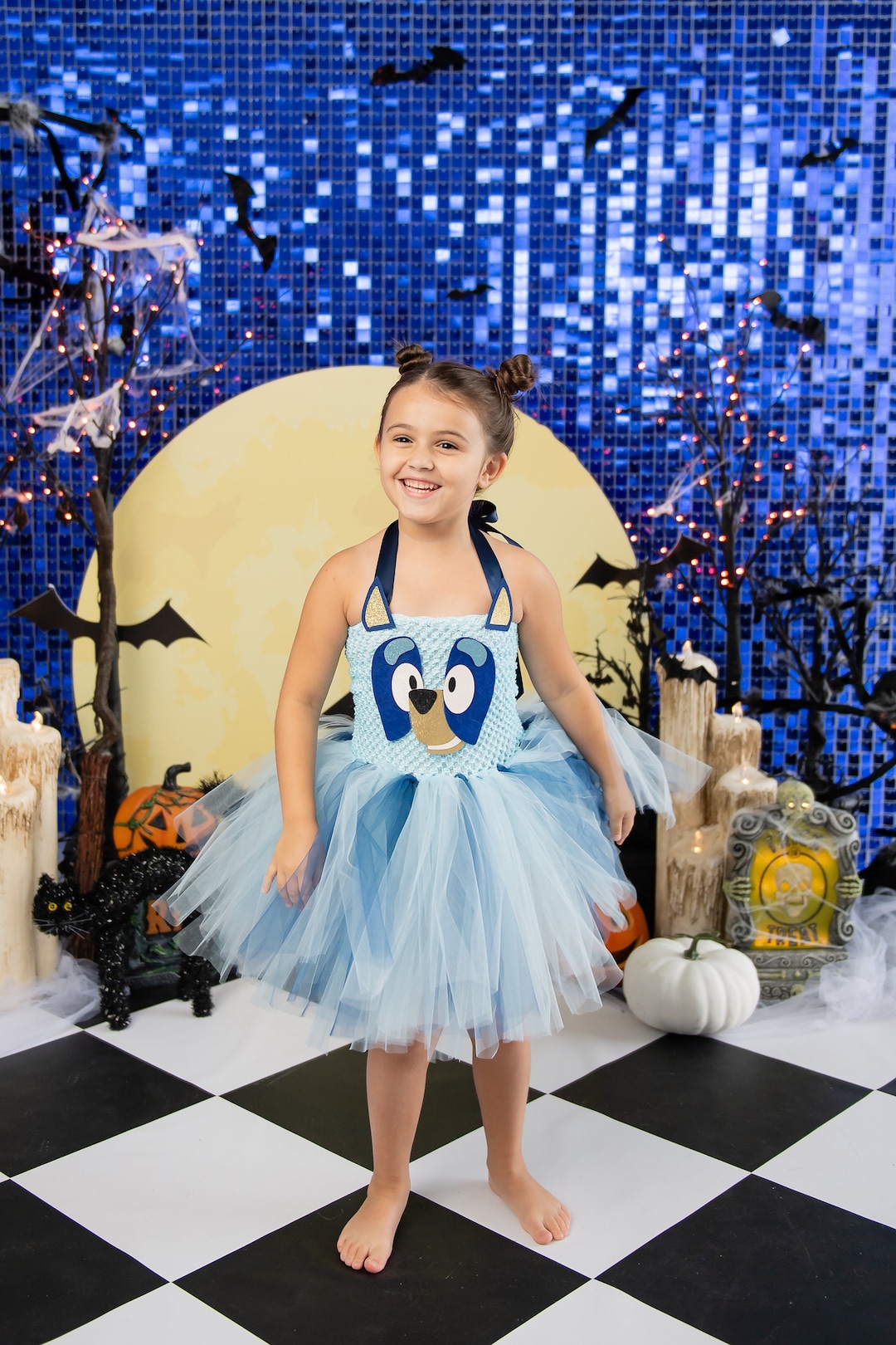Bluey Costume/girls Bluey Halloween Costume/bluey Dress/bluey/bluey ...