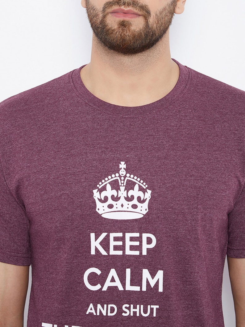 Keep Calm - Half Sleeve Round Neck Printed T-shirt - Etsy