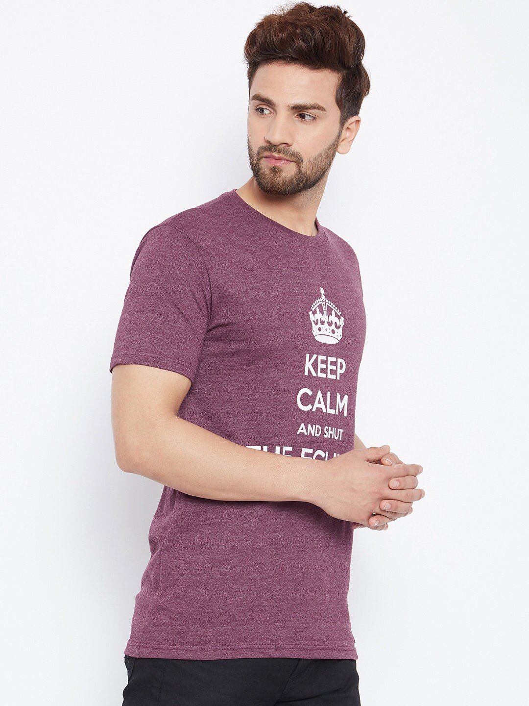 Keep Calm - Half Sleeve Round Neck Printed T-shirt - Etsy