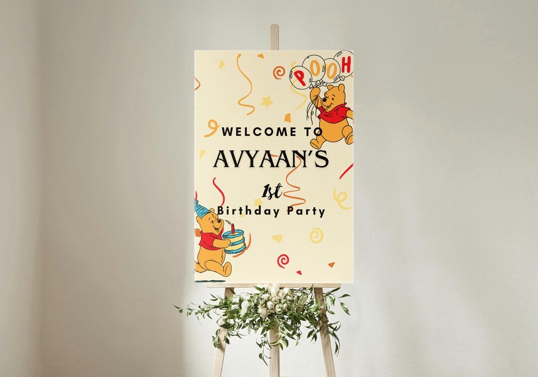 Winnie the Pooh Welcome Sign | Custom Printable - Etsy
