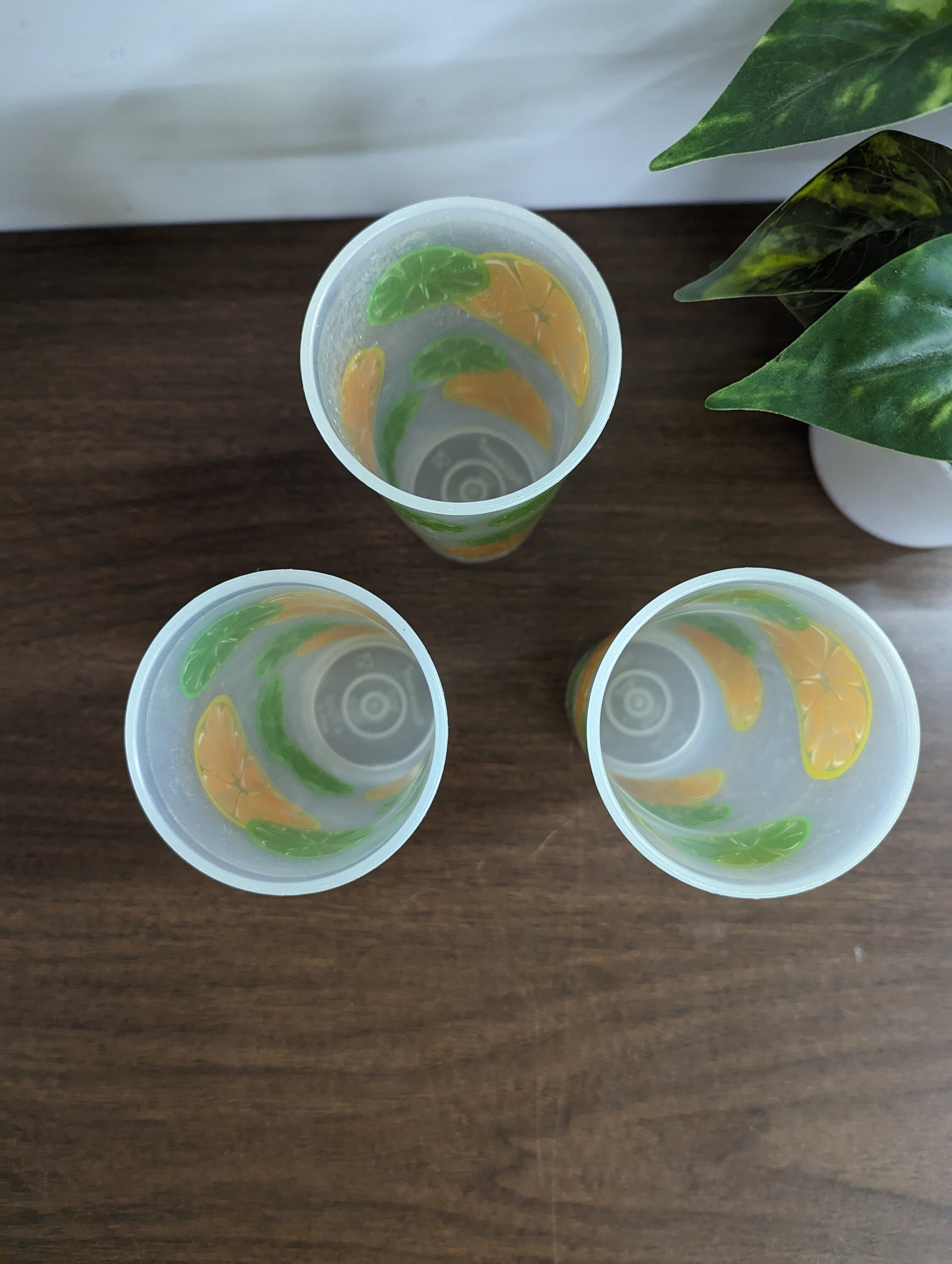 Vintage Tupperware Tall Plastic Lemon Lime Pattern Cups - Etsy