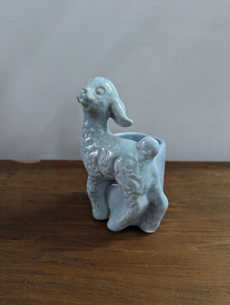 Vintage Baby Blue Ceramic Lamb Knick Knack Vase for Babys Room - Etsy