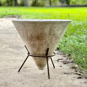 Willy Guhl Cone Planter on Iron Stand - Etsy