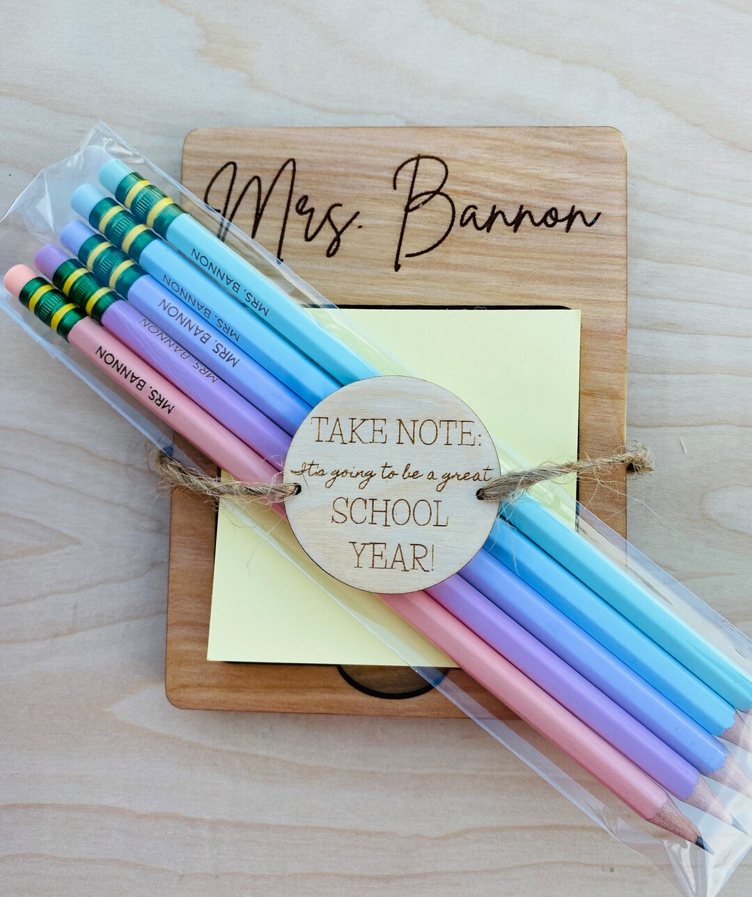Teacher Gift Bundle: Engraved Pencils & Notepad Set -personalized Teacher Gift - Teacher ...