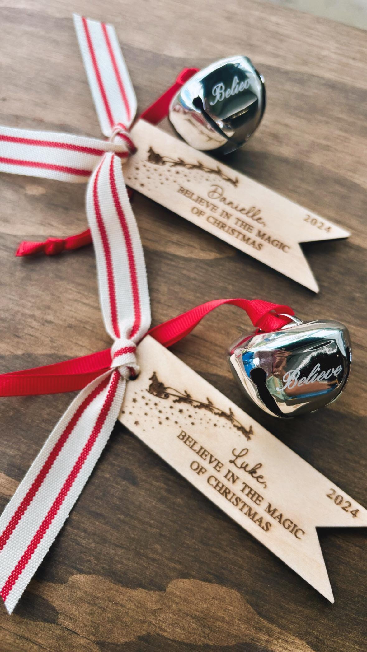 Personalized Christmas Bell Ornament 2025: Engraved Basswood Keepsake ...