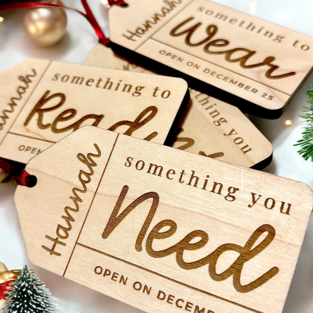 Personalized Wooden Christmas Gift Tags | Set of 4 Basswood Plywood ...