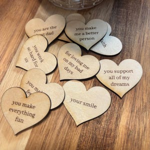 Engraved Wooden Hearts Valentine's Day Gift Jar, Personalized Keepsake ...