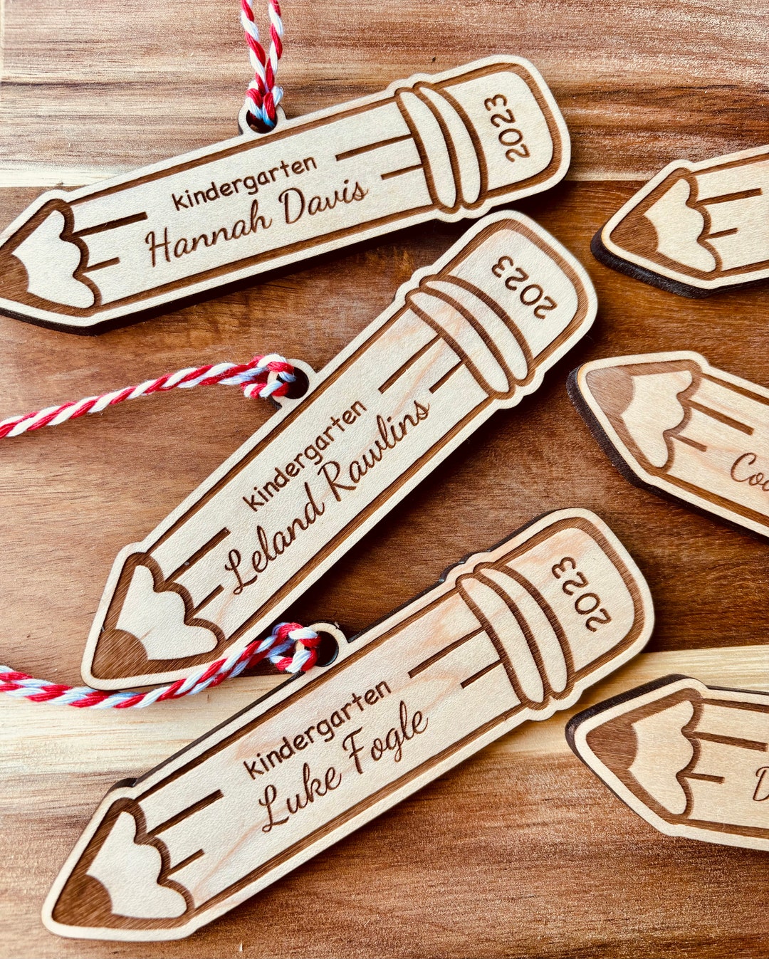 Class Pencil Ornaments, Kindergarten Graduation, School Year Keepsake ...