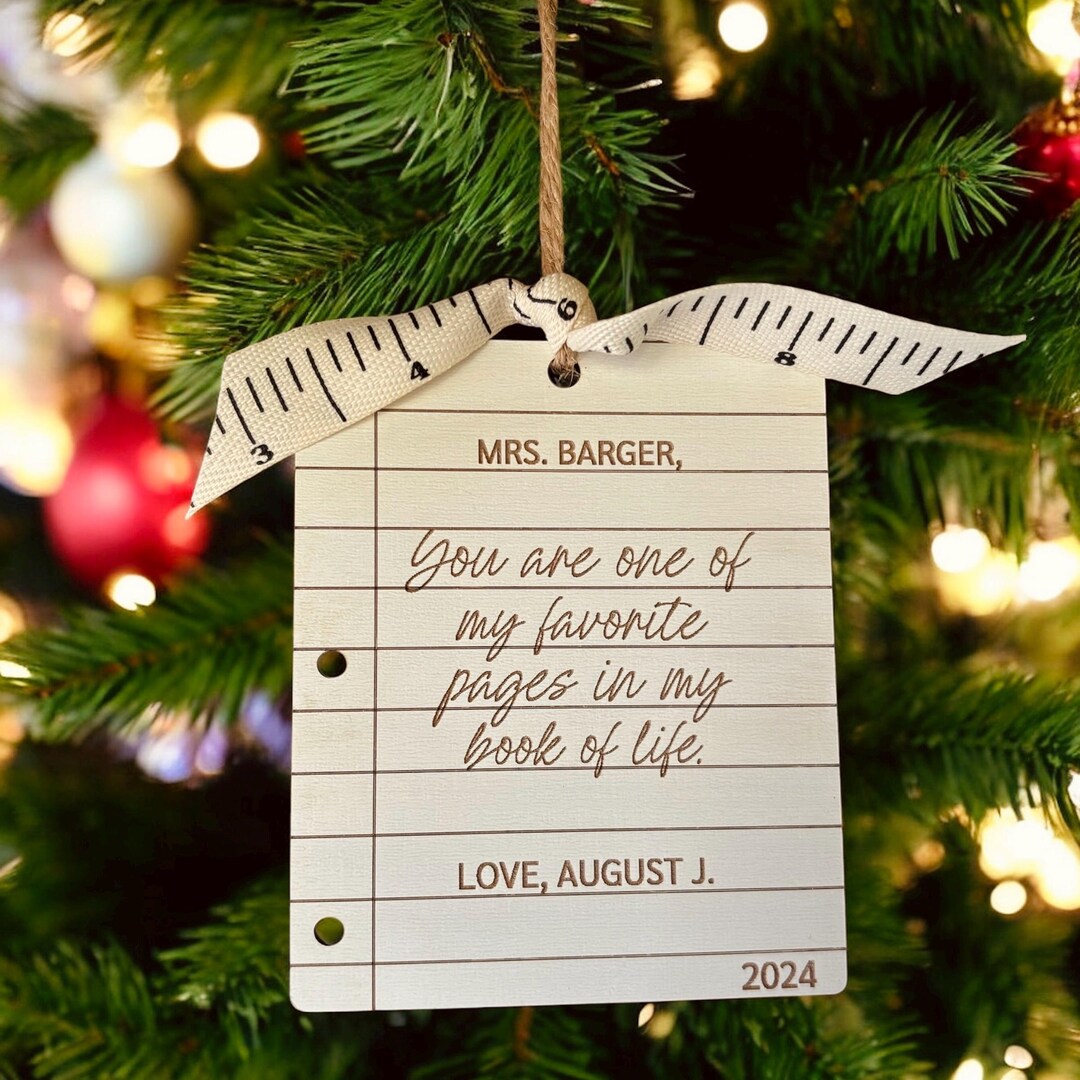 Personalized Teacher Christmas Ornament: Engraved Gift Tag - Etsy