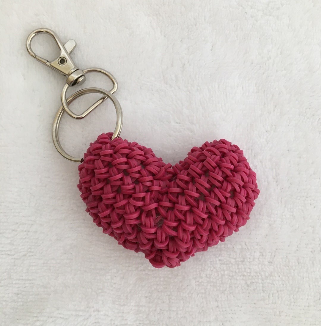 Red Heart Key Chain - Etsy