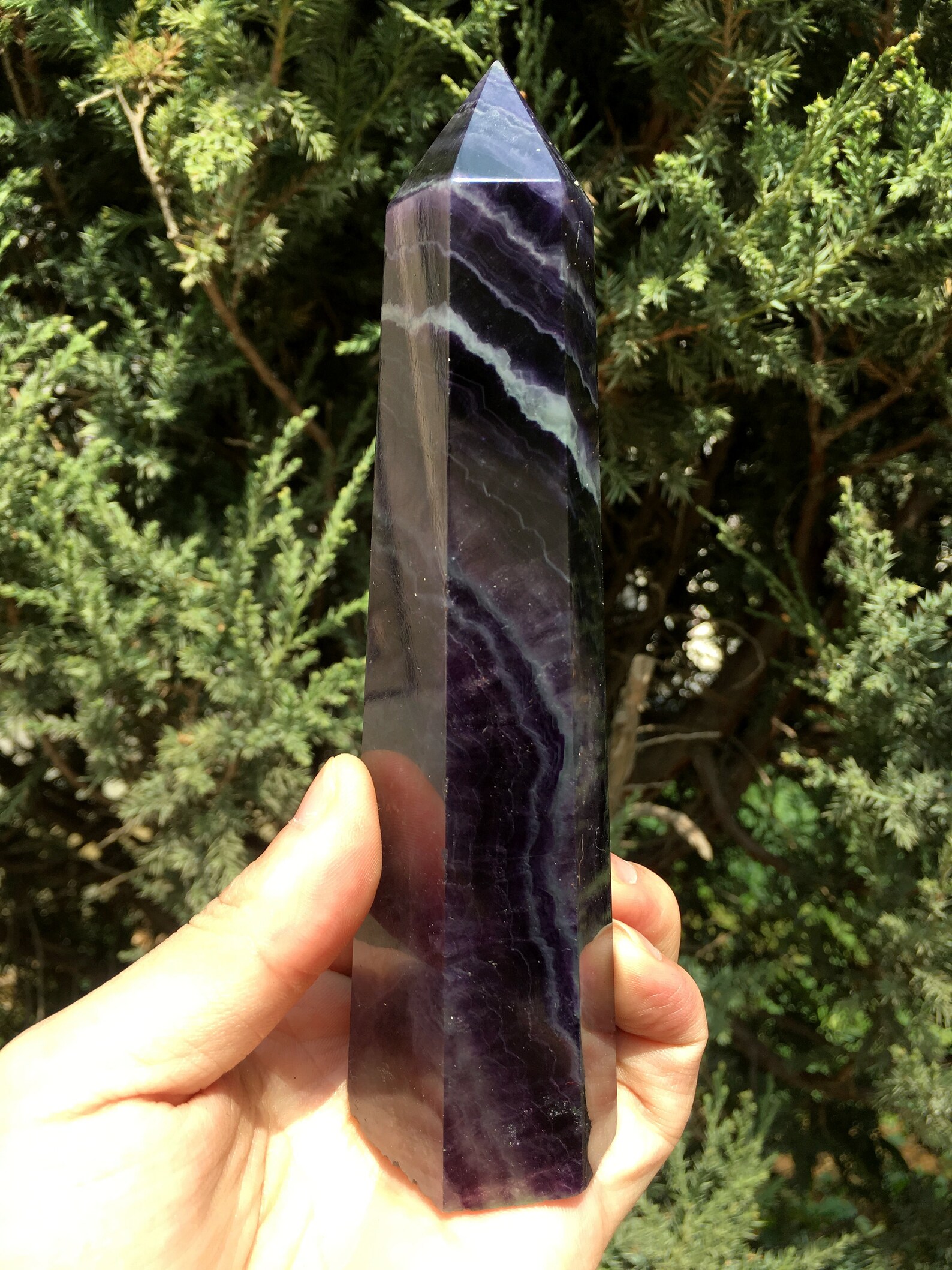 High Quality Rainbow Fluorite Crystal Tower Point/fluorite Tower/banded ...