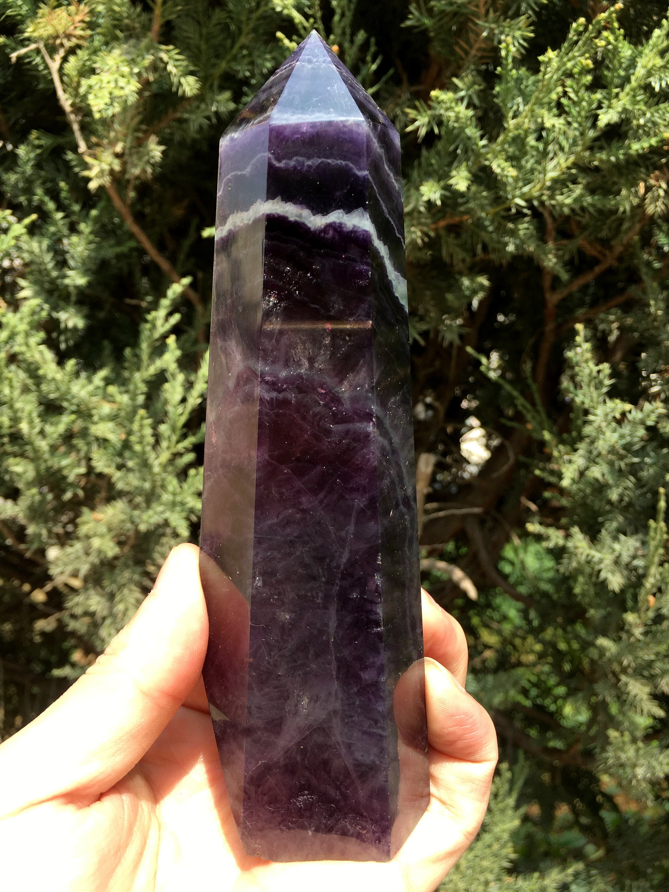 High Quality Rainbow Fluorite Crystal Tower Point/fluorite Tower/banded ...