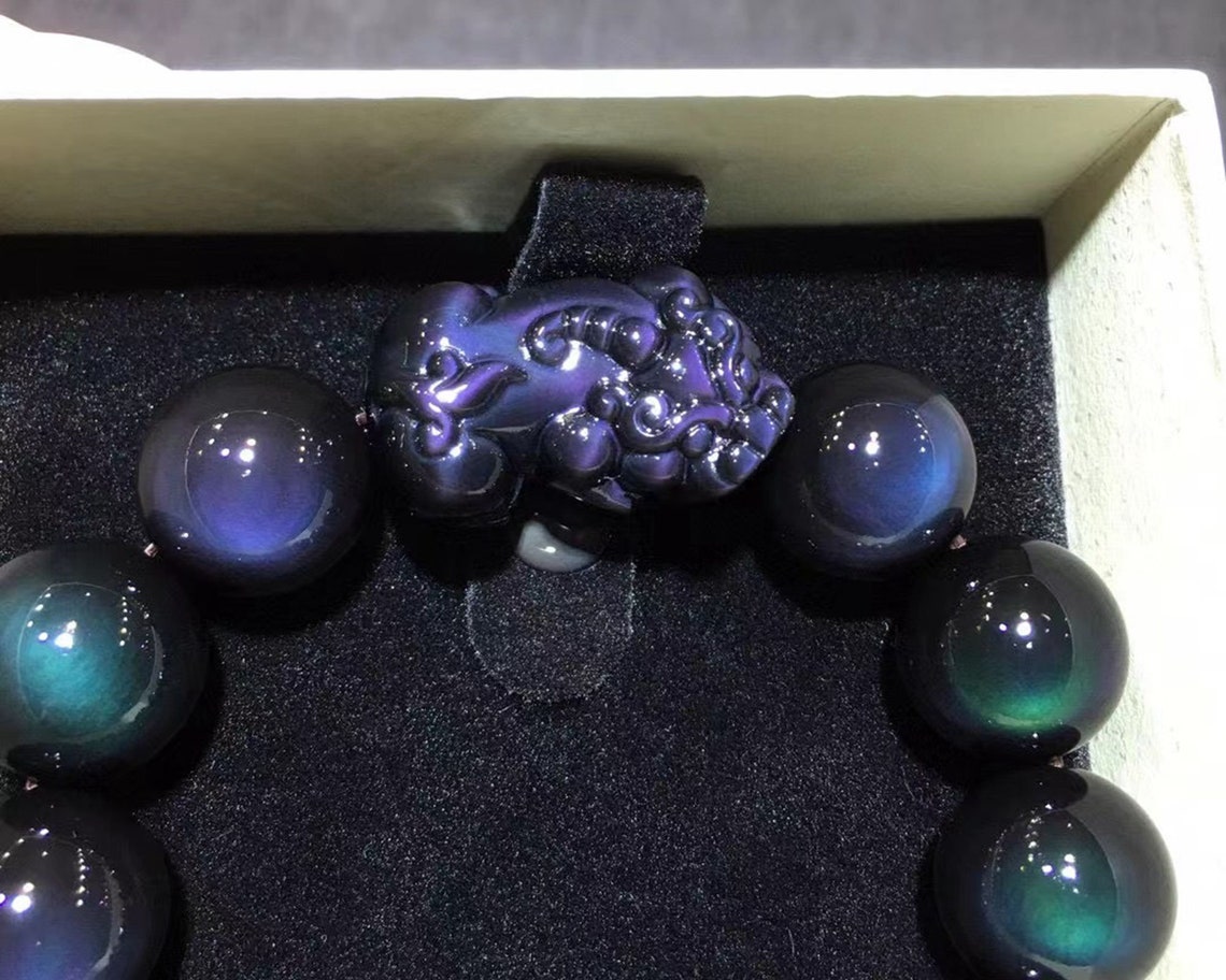 Natural Rainbow Purple Flash Obsidian Beads/obsidian - Etsy