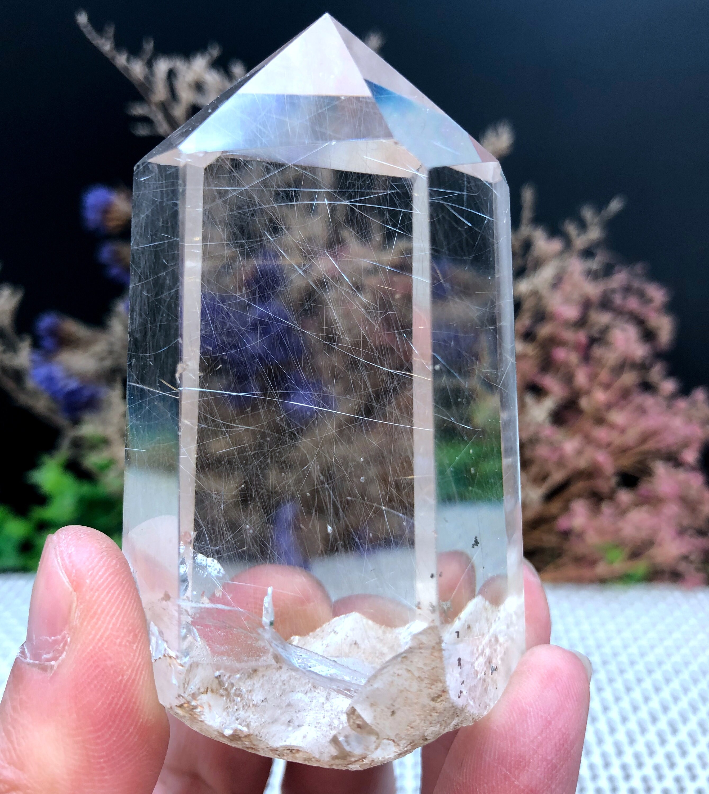Rare Large Clear Golden Rutilated Inclusions Quartz Point/crystal Tower ...