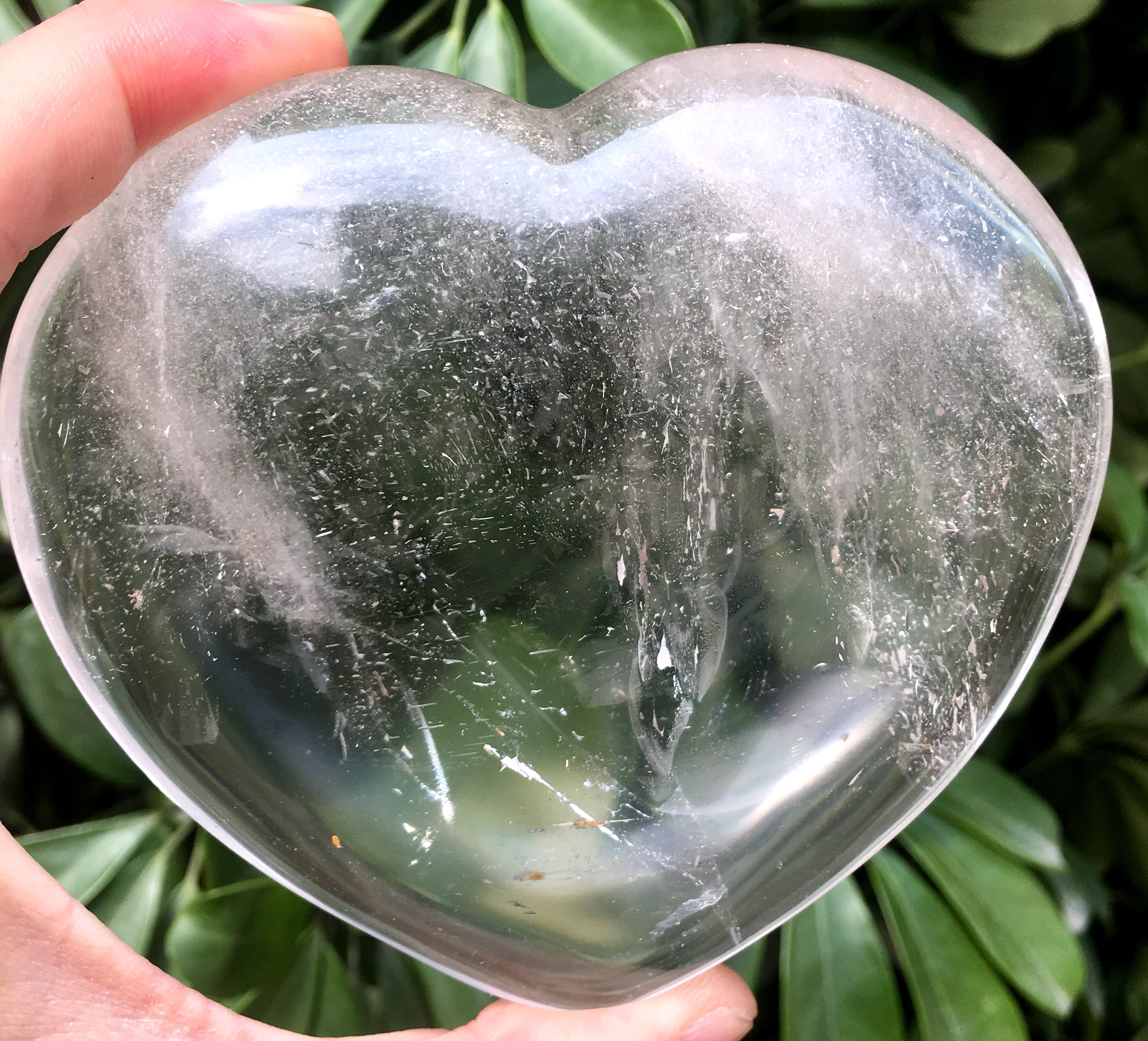 Hand carved Crystal Quartz heart/white raw crystal/crystal | Etsy