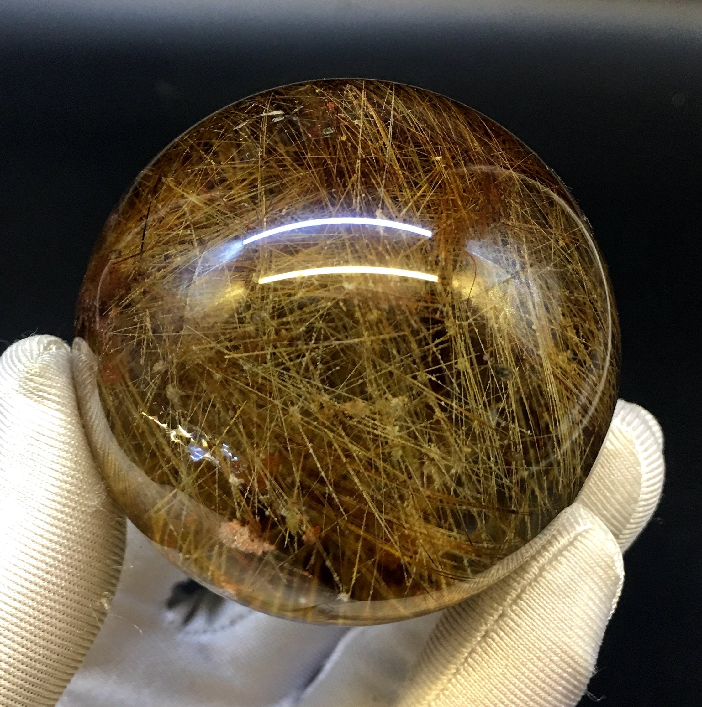 TOP Rare Golden Rutilated Quartz Crystal Sphere/golden Threads - Etsy