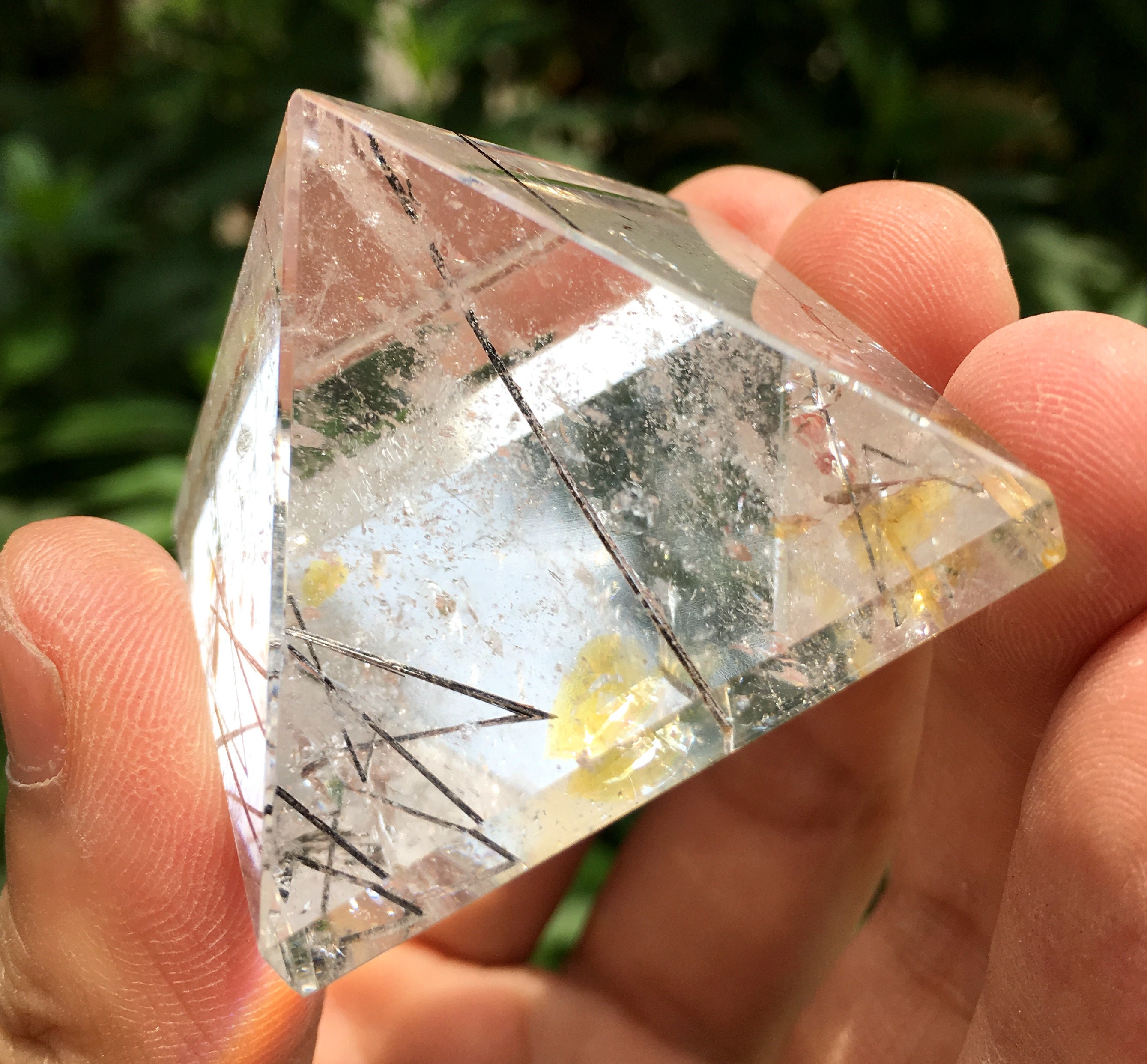 Rare Natural Golden Rutilated Pyramid/golden Rutile/quartz Pyramid ...