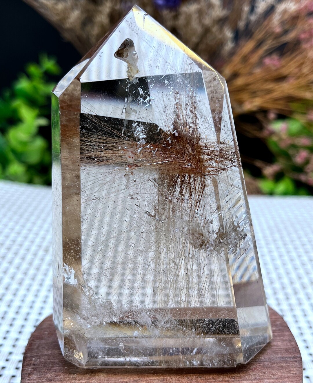 Rare Clear Golden Rutilated Inclusions Quartz Point/crystal Tower/gold ...
