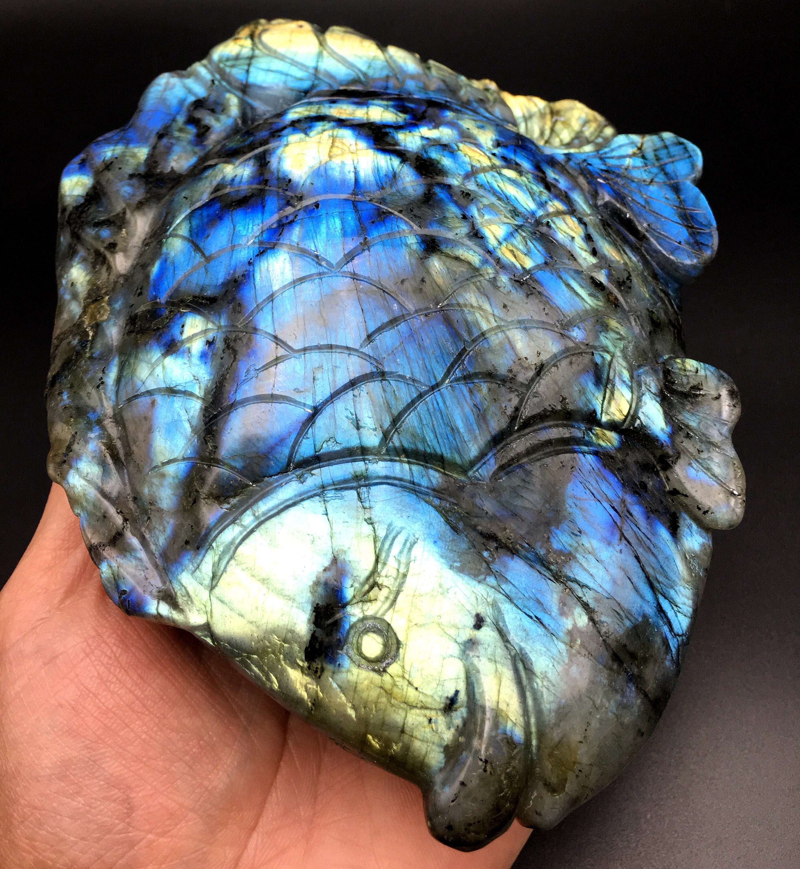 Hand carved Labradorite fish /Shiny Polished Labradorite | Etsy