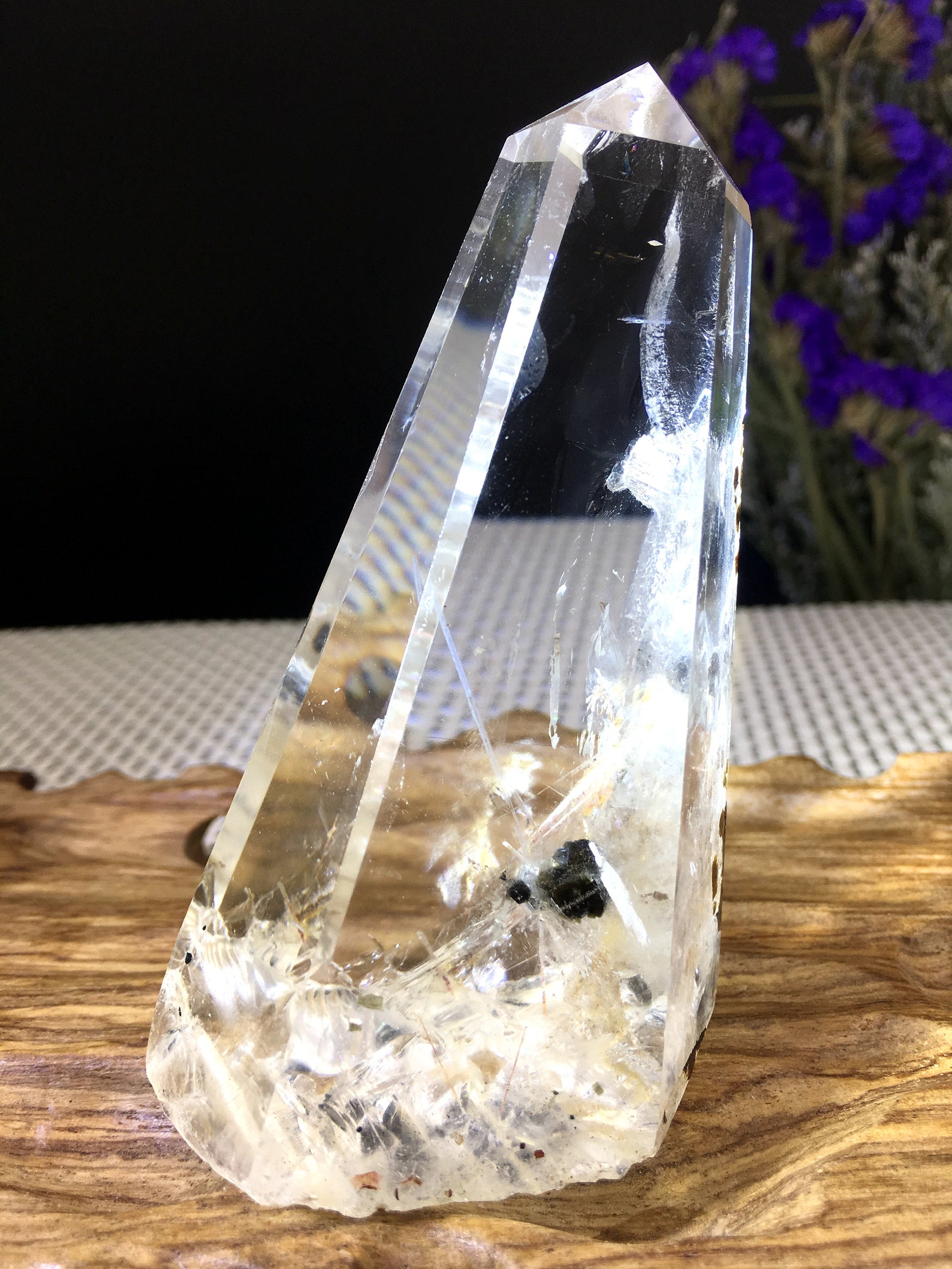 Rare Large Black Mica Quartz Tower/black Mica Included Crystal | Etsy