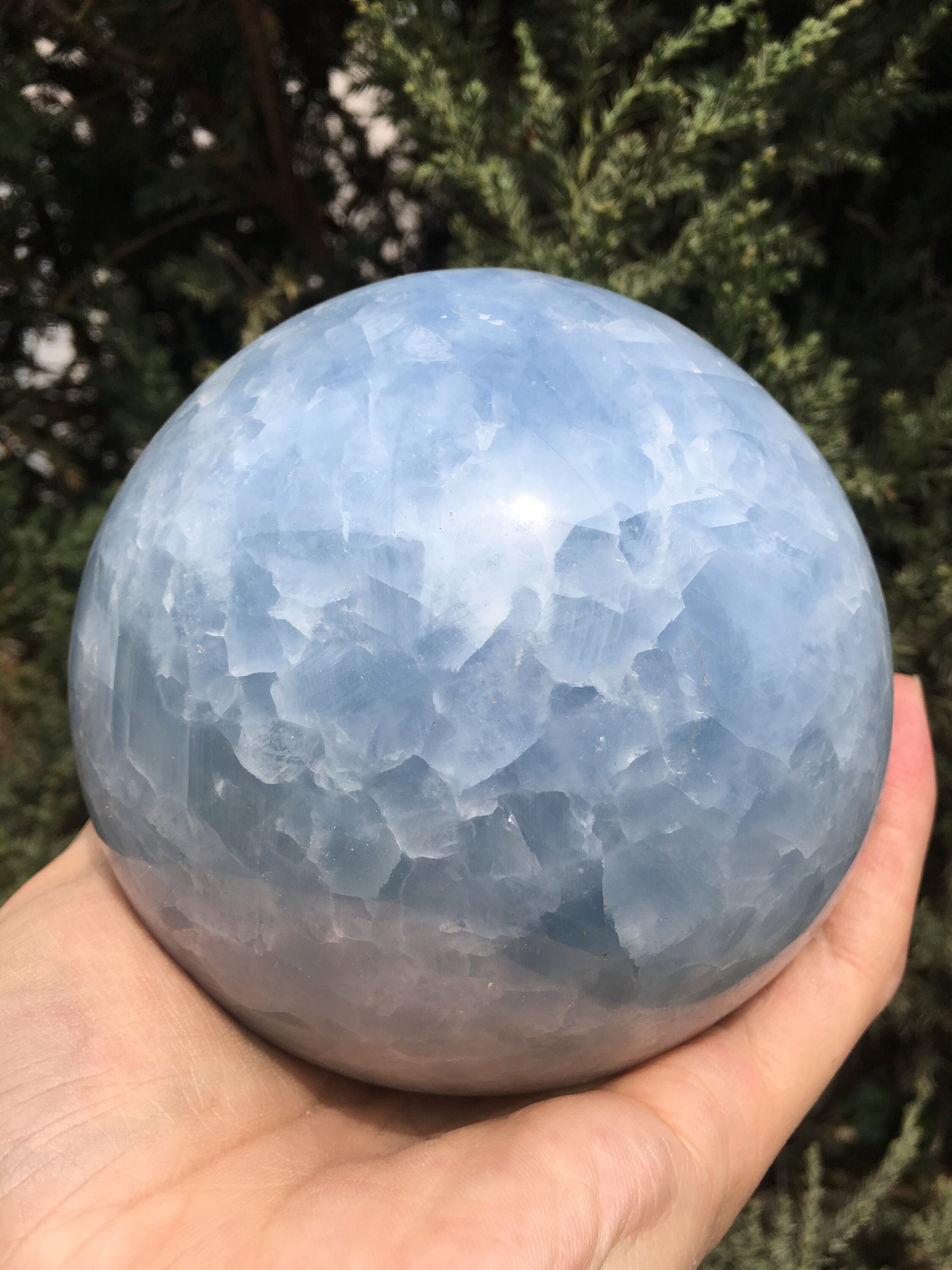 Large Natural Blue Celestite Crystal Quartz Sphere / Kyanite | Etsy