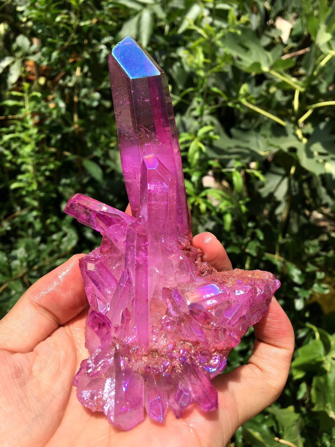 Pink Aura Quartz Crystal Cluster/angel Aura Quartz Crystal - Etsy