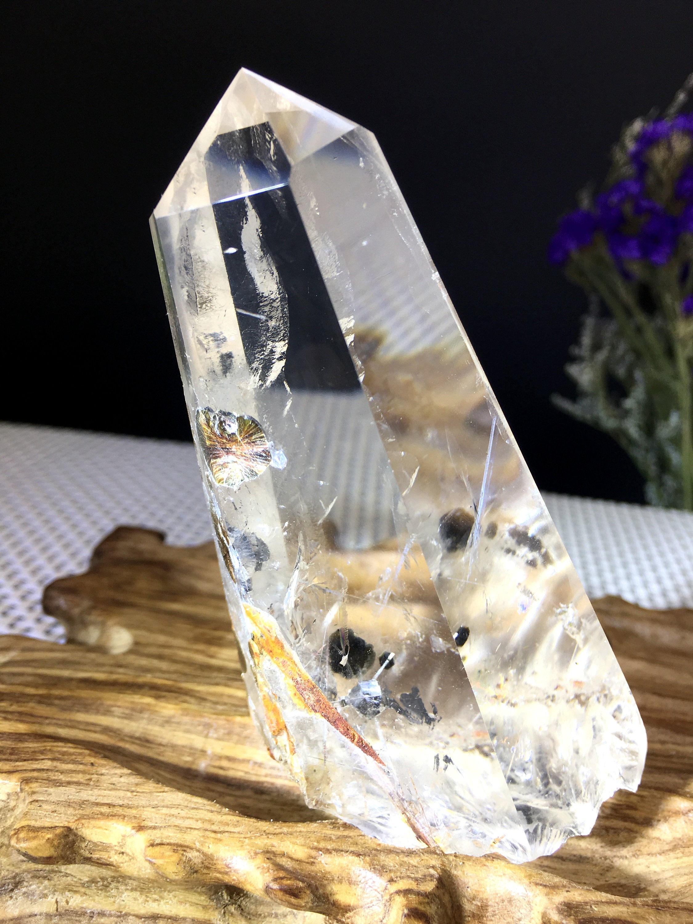 Rare Large Black Mica Quartz Tower/black Mica Included Crystal | Etsy