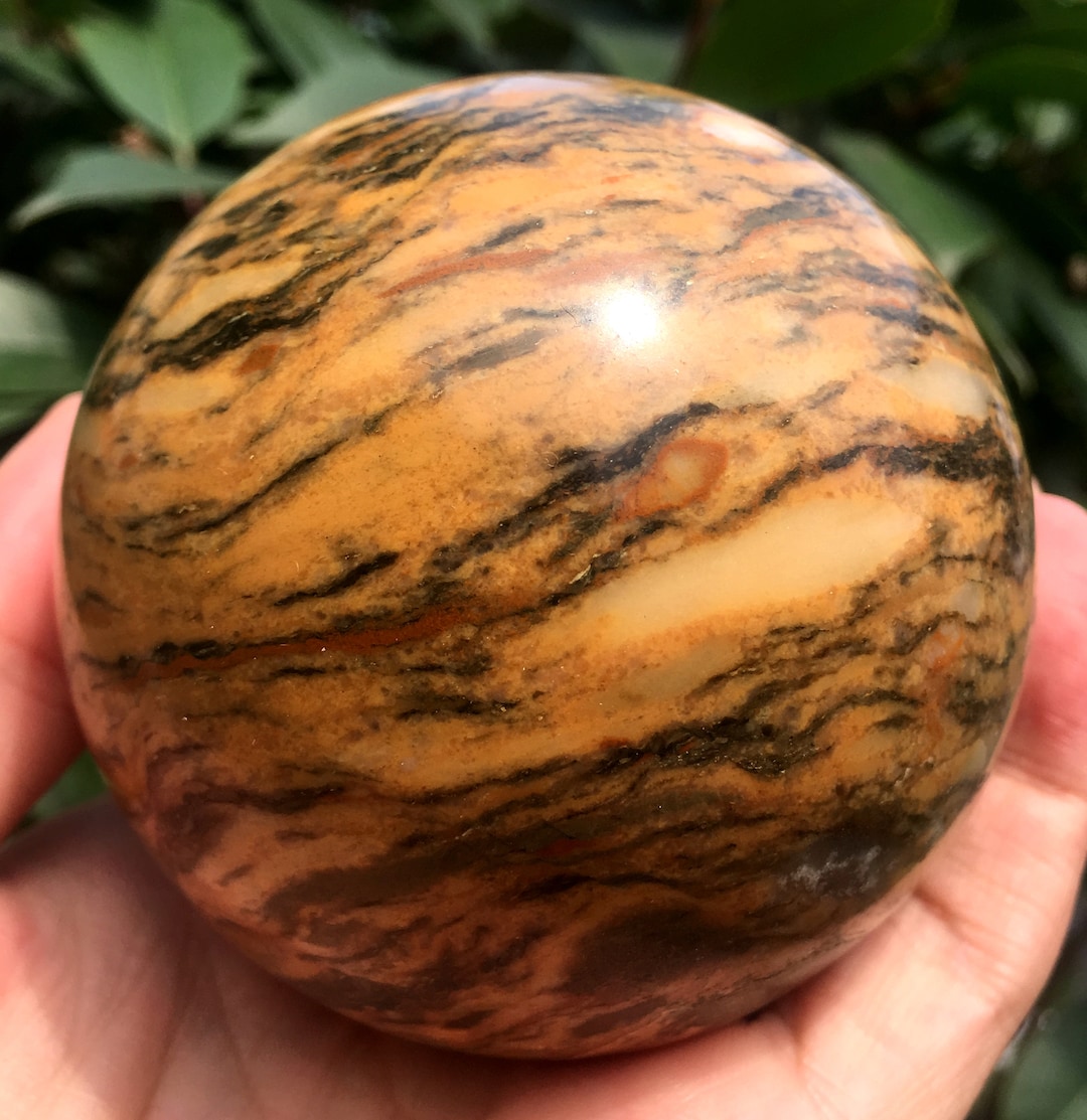 Natural Tiger Lines Stone Sphere /natural Tiger's Eye Ball/tumbled ...