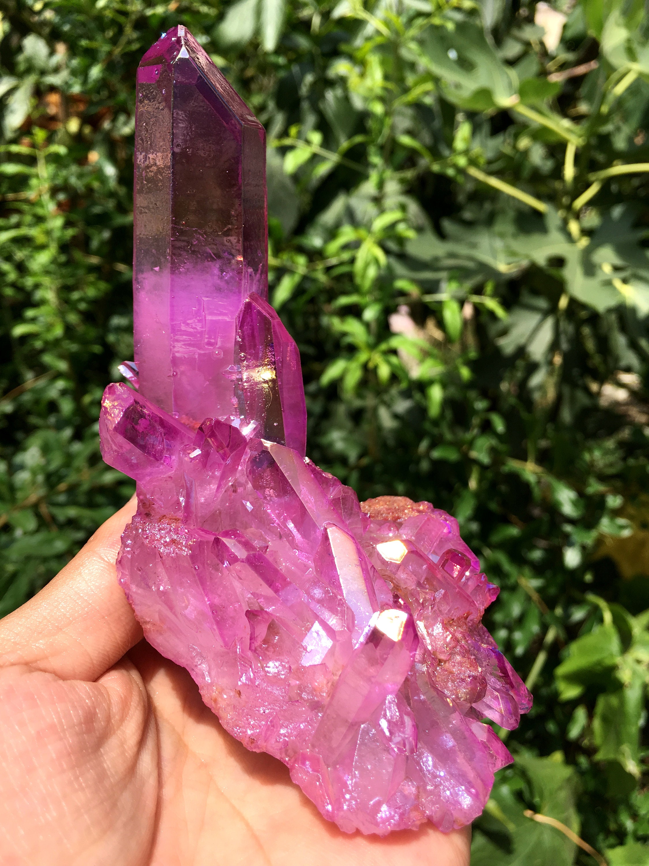 Pink Aura Quartz Crystal Cluster/angel Aura Quartz Crystal - Etsy
