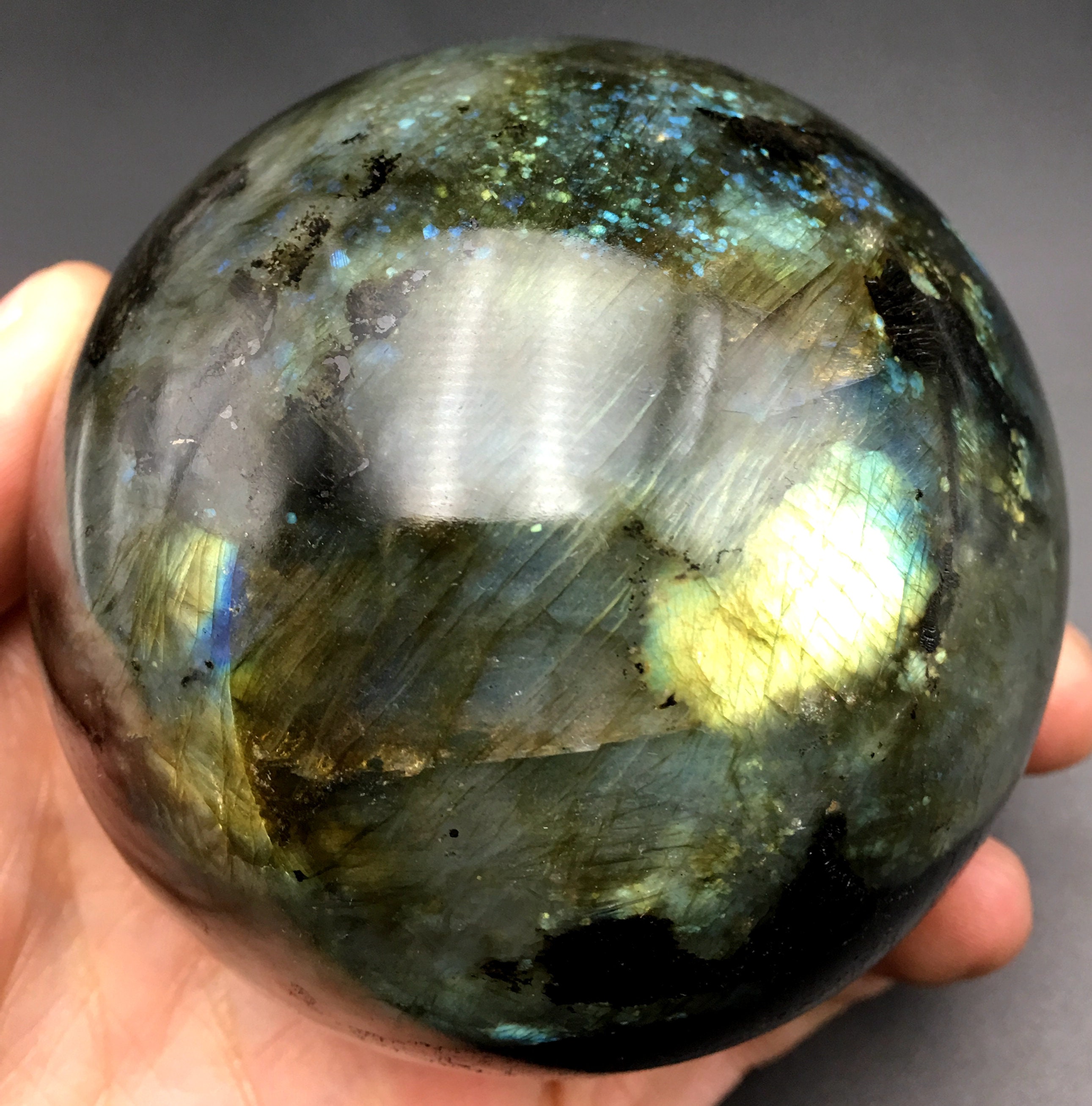 Extra Large Labradorite sphere/Labradorite ball/Shiny Polished | Etsy