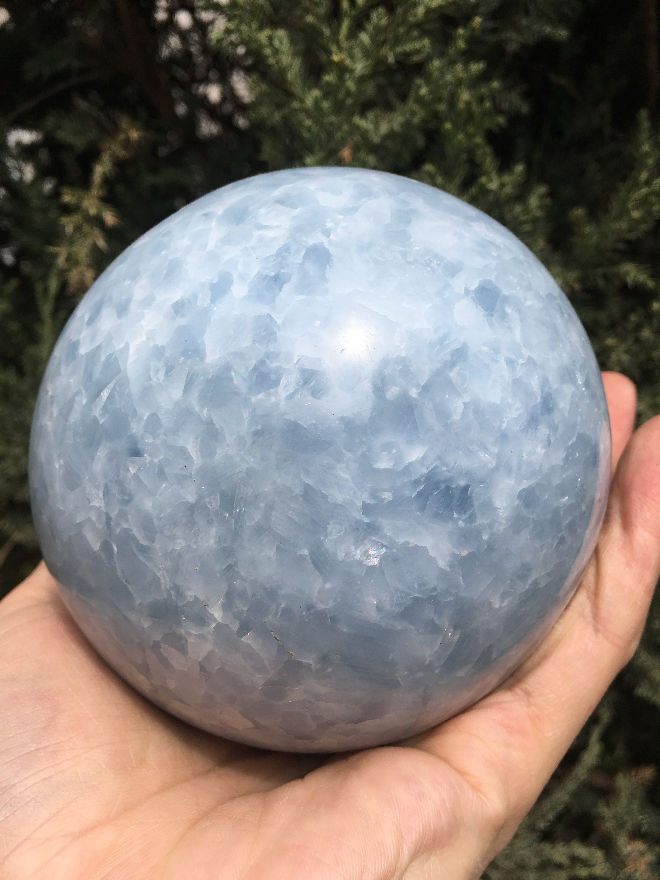 Large Natural Blue Celestite Crystal Quartz Sphere / Kyanite Sphere ...