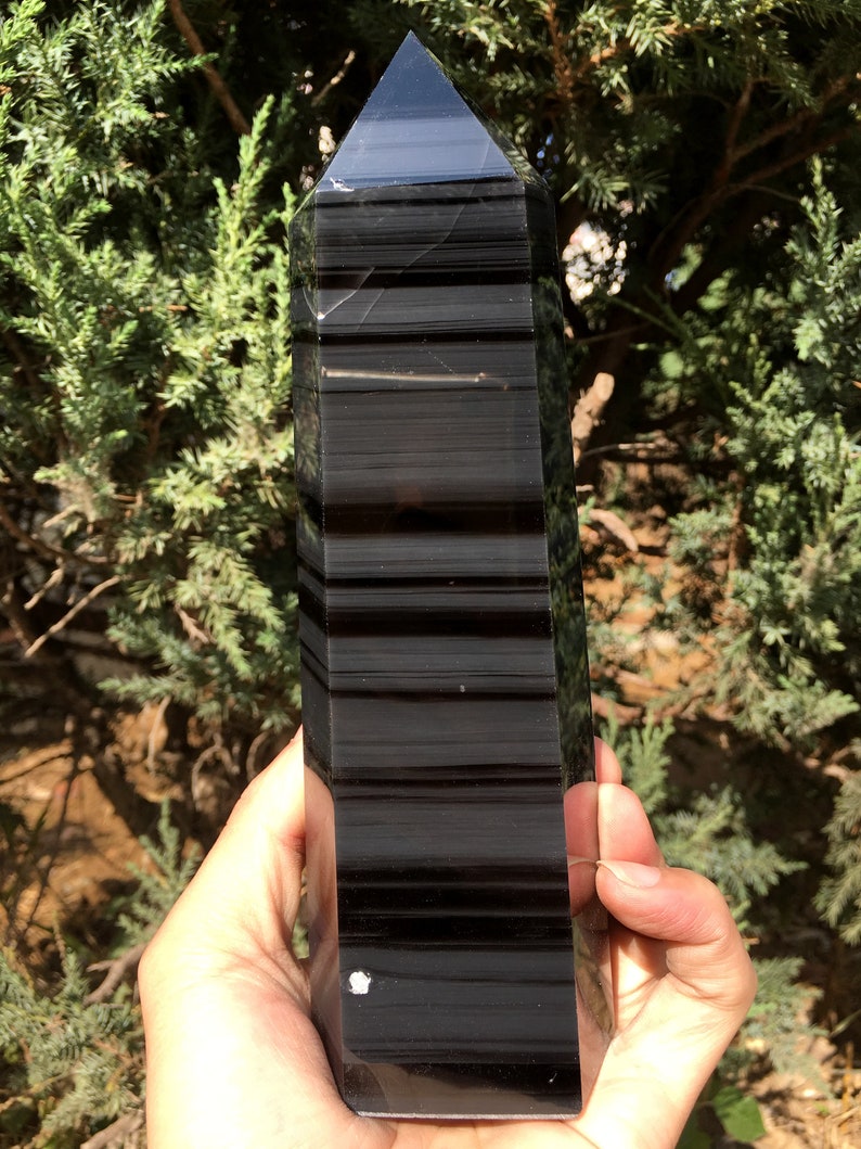 Natural Best Clear obsidian Polished Tower Shaped/obsidian | Etsy
