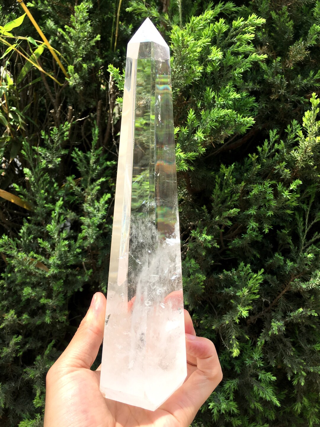 Natural Himalaya Rainbow Clear Crystal Quartz Point/white Crystal Tower ...