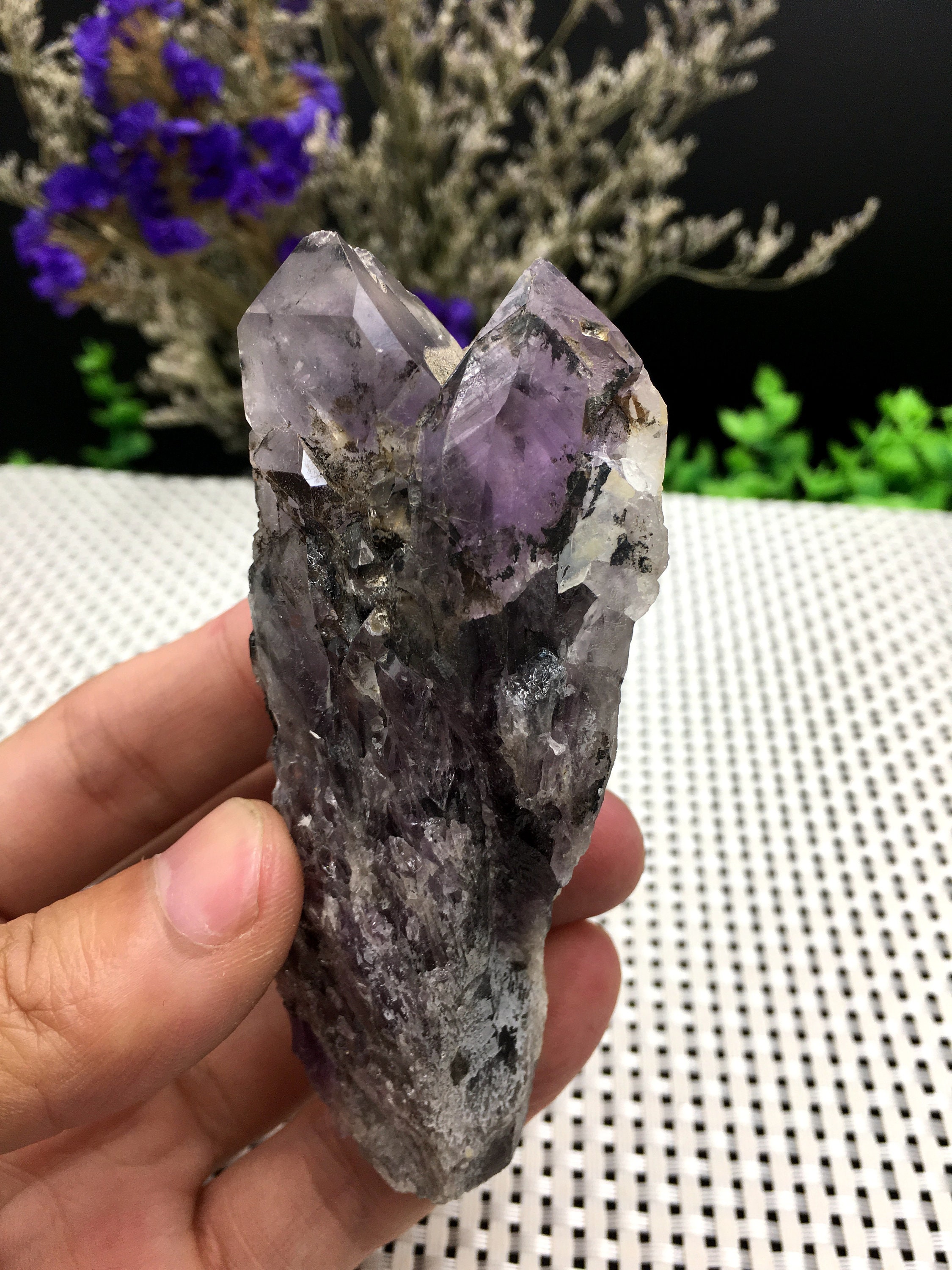 LARGE Natural Skeleton Crystal/amethyst/white | Etsy